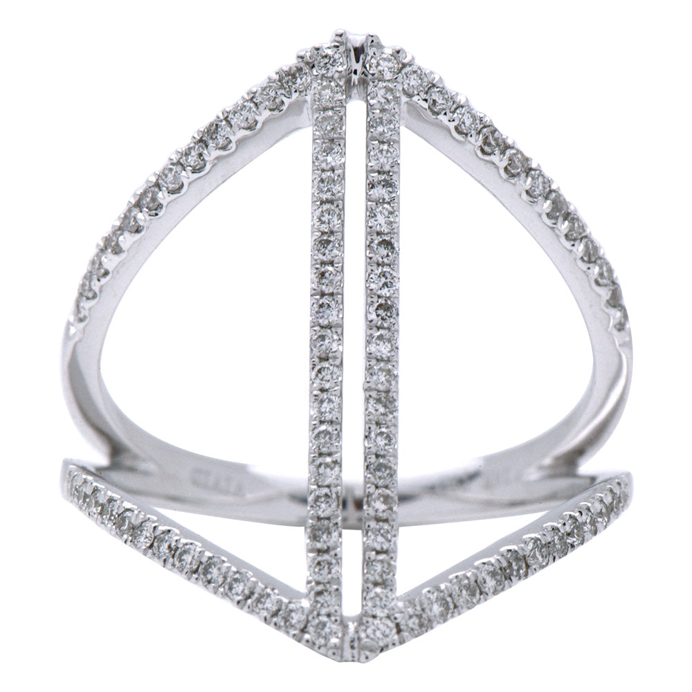 18KW Modern Symmetrical Diamond Ring by Kilauea Fine Jewelry