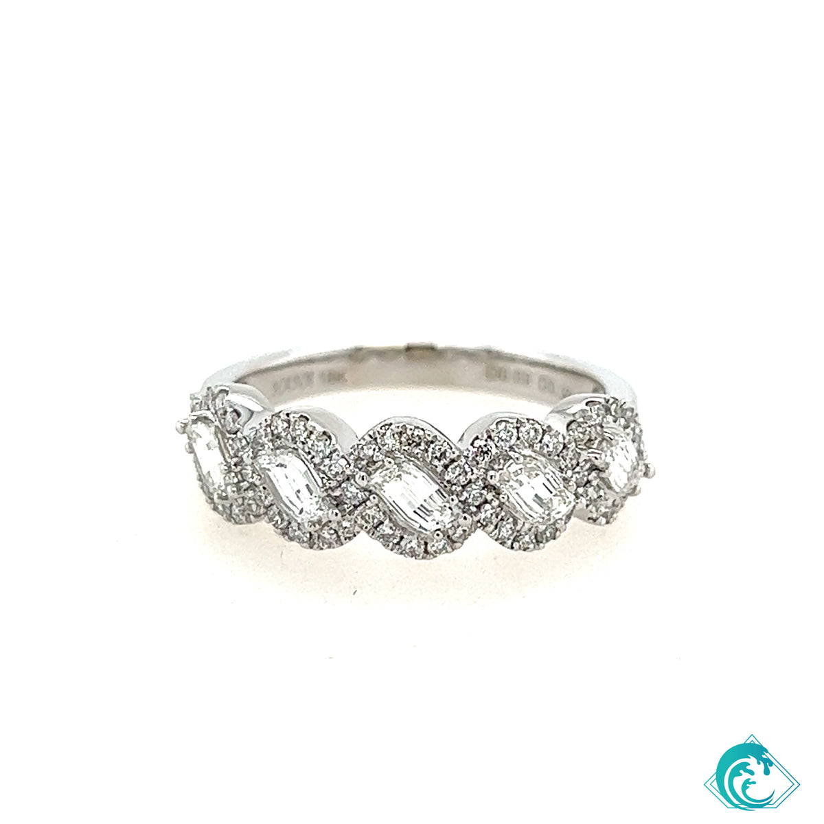 18KW Flame Cut Diamond Band by Kilauea Fine Jewelry